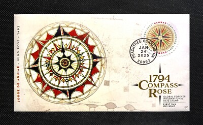 2025 Global Compass Rose First Day Cover —Design B: AGUIAR —Cachets ...