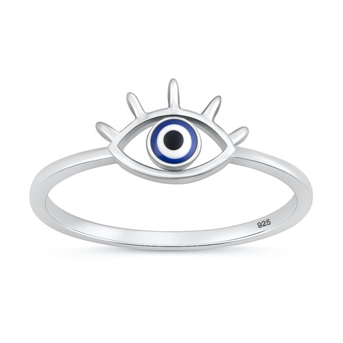 925 Sterling Silver Dainty Turkish Eye Ring Sizes 5-10 | eBay