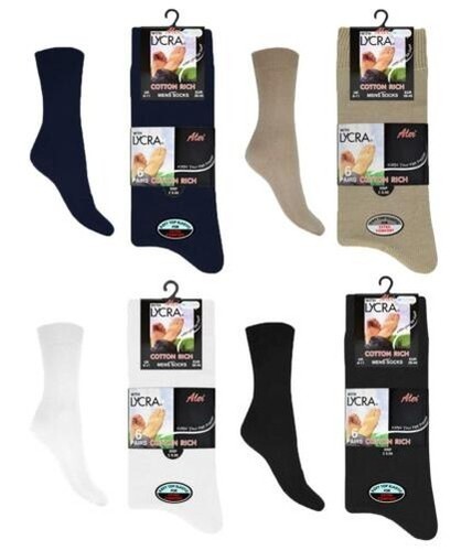 Mens Dress Socks Cotton Rich with LYCRA Soft Top Elastic Work Suit Sock ...