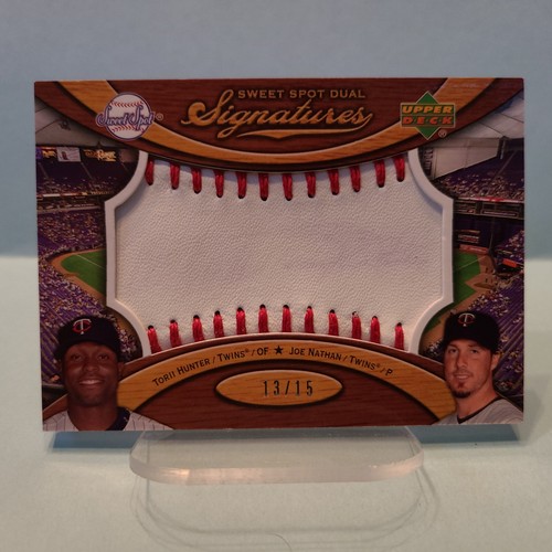 2007 Upper Deck Sweet Spot Dual Signatures Torii Hunter/Joe Nathan 13/ ...