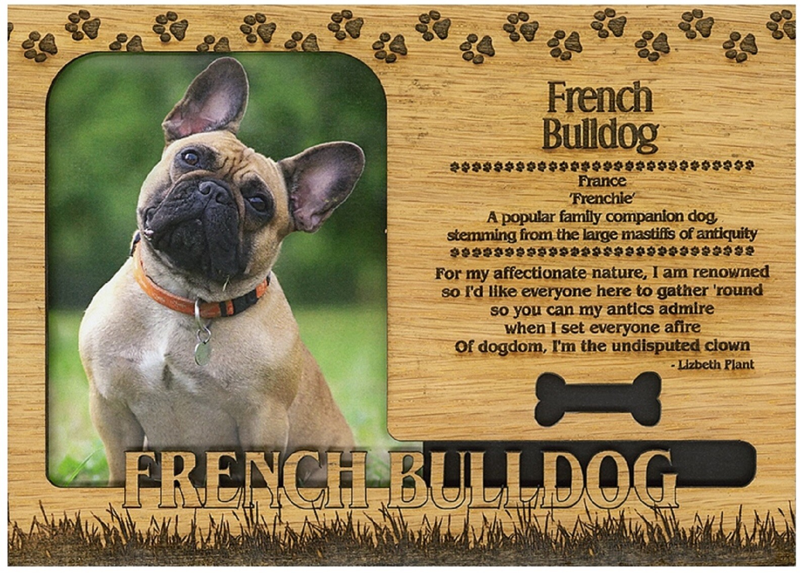 French Bulldog Engraved Wood Picture Frame Magnet | eBay