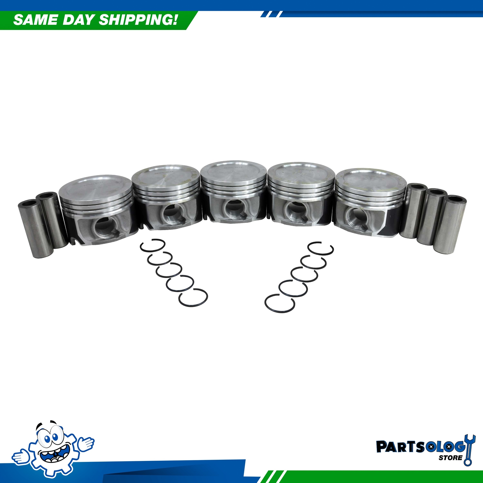DNJ P4340A Std. Complete Piston Set For 98-99 Volvo C70 S70 2.4L L5 ...
