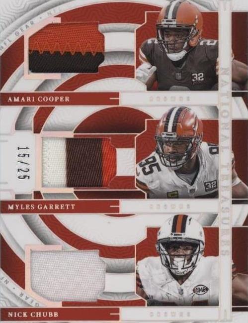 2023 Panini National Treasures - Nfl Gear Trio Materials Nick Chubb ...