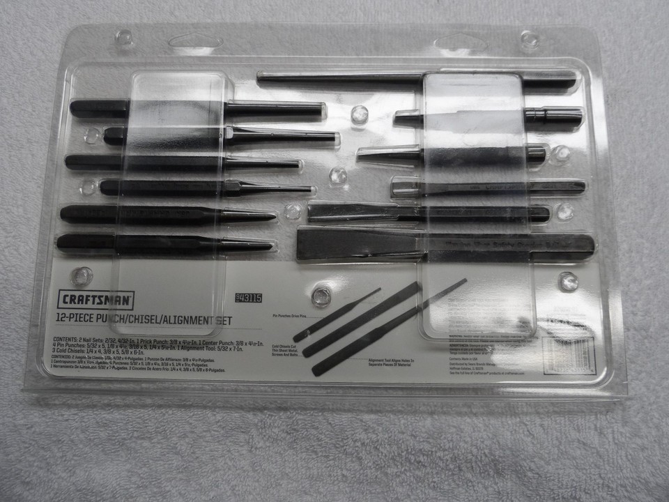 Craftsman Center Pin Punch Chisel Alignment Tool Set USA, 12 pcs - Part ...