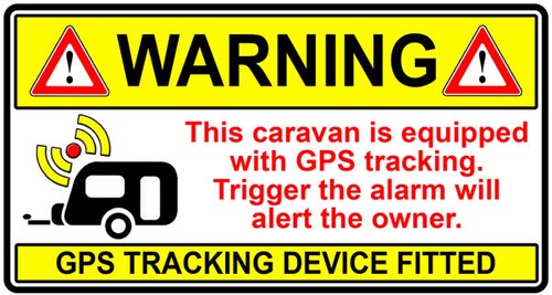 Caravan Tracker Sticker - Warning GPS Tracking Device Fitted | eBay