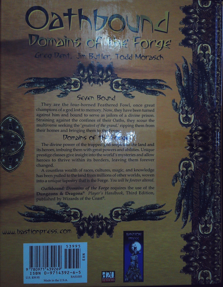 Oathbound: Domains of the Forge -- d20 System Campaign Book | eBay