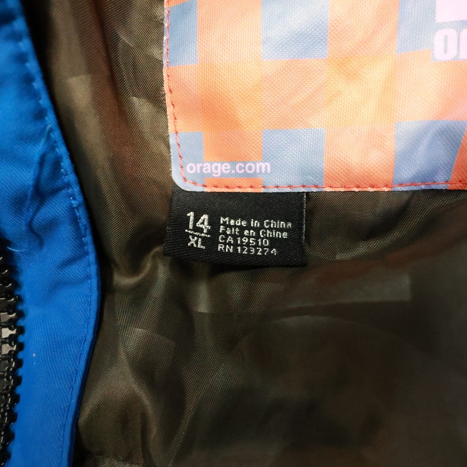 Orage Jacket Mens XL Blue White Black Hooded Insulated Prime 10 Ski ...
