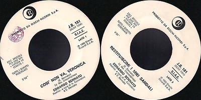 45 Tours Edward Badu - Cosi' Non VA, Veronica / Restituiscimi I Mes ...