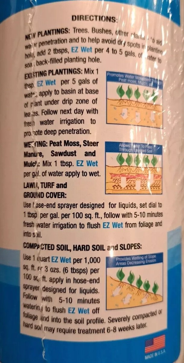 Root Growth Promoter Grow More E-Z Wet Soil Penetrant 1-Quart - Water ...