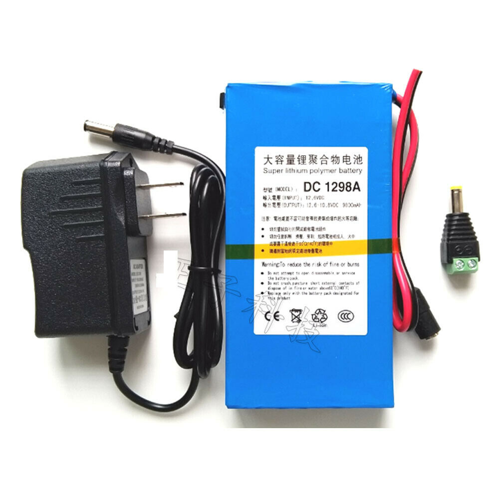 2PCS Portable DC 12V 9800mAh Rechargeable Li-ion Battery Pack DC 1298A ...