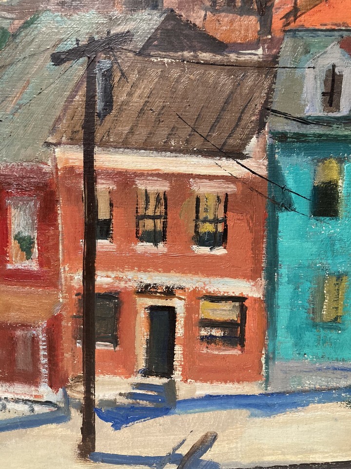 HELEN HYMAN CINCINNATI OHIO RIVER MOUNT ADAMS VINTAGE ANTIQUE OIL ...