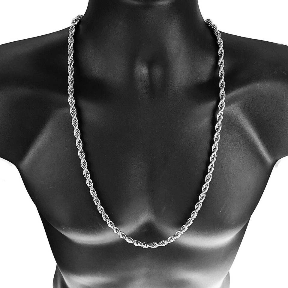 Hip Hop Style Fashion 4mm 24" & 5mm 30" Bling Rope Chain 2 Necklace ...