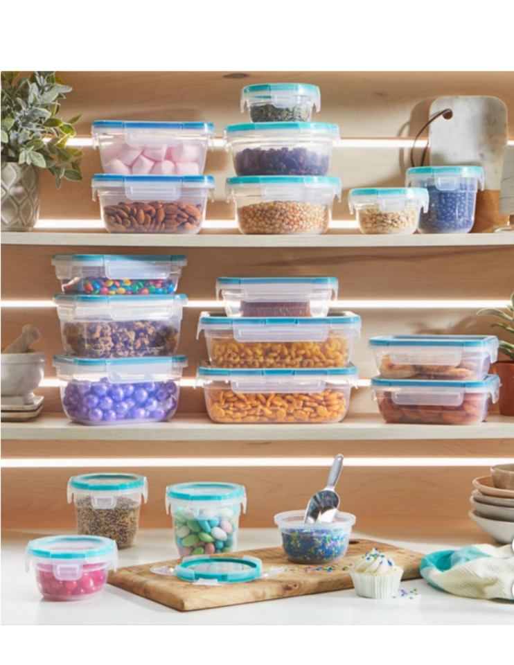 Snapware 38-Piece Plastic Food Storage Set BPA-Free Airtight Leakproof ...
