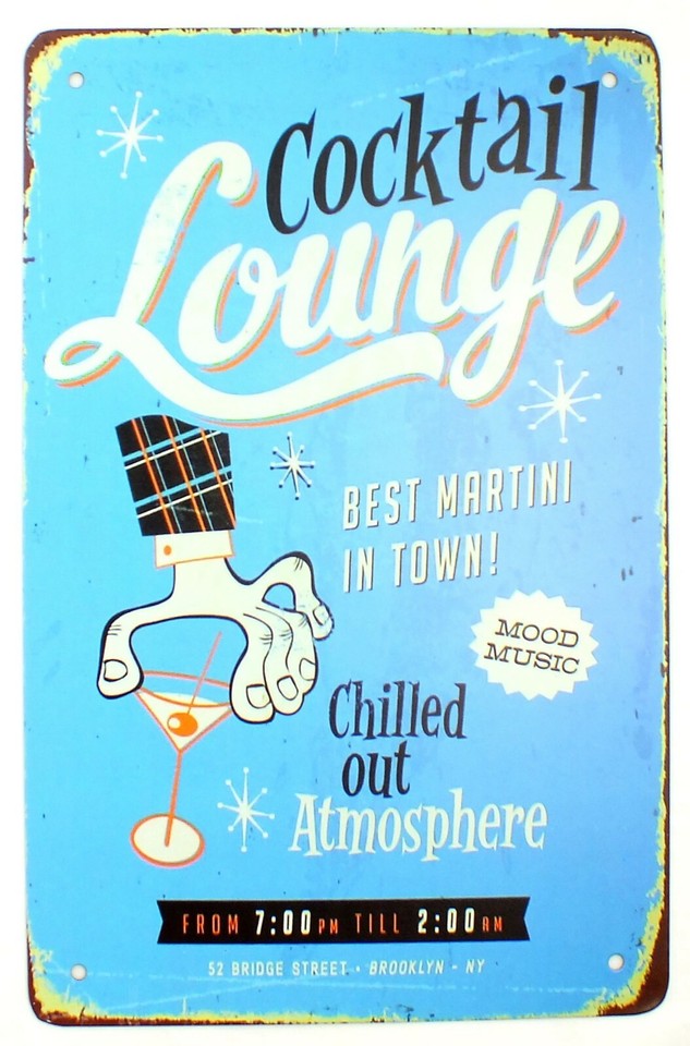Tin Metal Sign Alcohol Drinks Bar Pub Vintage Retro Wall Club Tavern ...