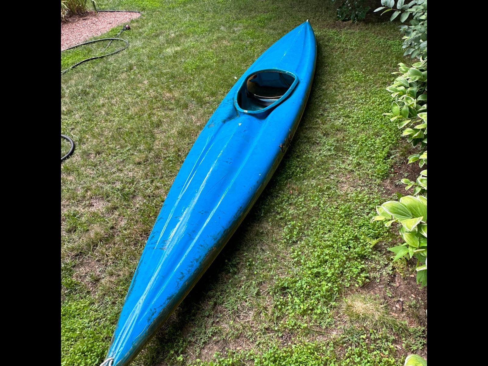 single fiberglass whitewater kayak 13ft3in long 23in wide 36lbs - good ...