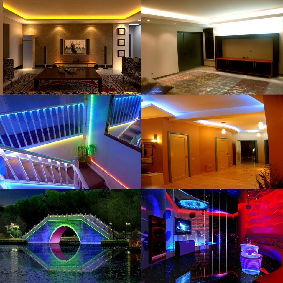 LED STRIP LIGHTS 5050 RGB COLOUR CHANGING TAPE UNDER CABINET KITCHEN TV ...