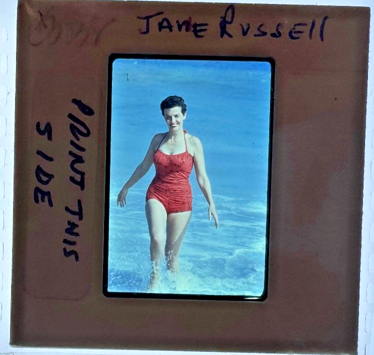 LMP80-113 1950s Sex Symbol Jane Russell On The Beach Orig 35mm COLOR ...