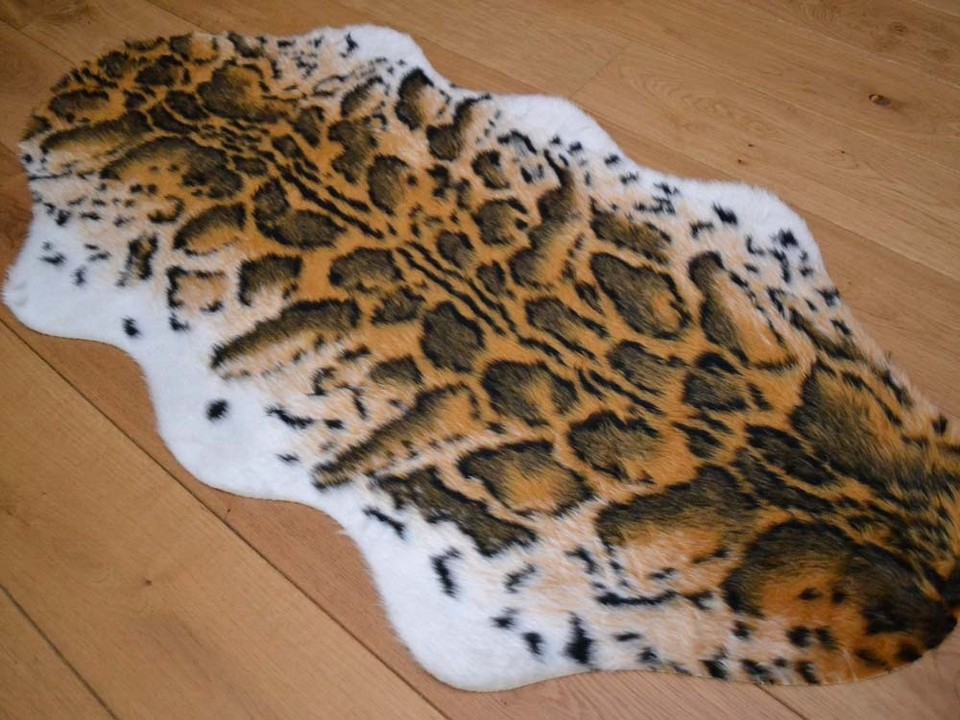 African Soft Faux Fur Bedroom Fake Animal Skin Print Pattern Floor Rugs ...
