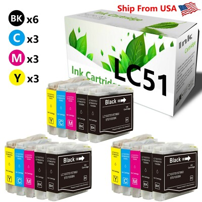 15PK LC51 LC-51 Ink Cartridge for DCP-350C FAX-1360 FAX-1860C FAX-230C ...