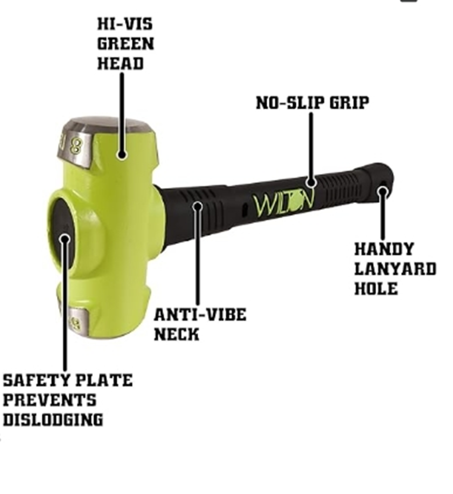 Wilton 20816 Bash Sledge Hammer With 8 Pound Head and 16 Inch ...