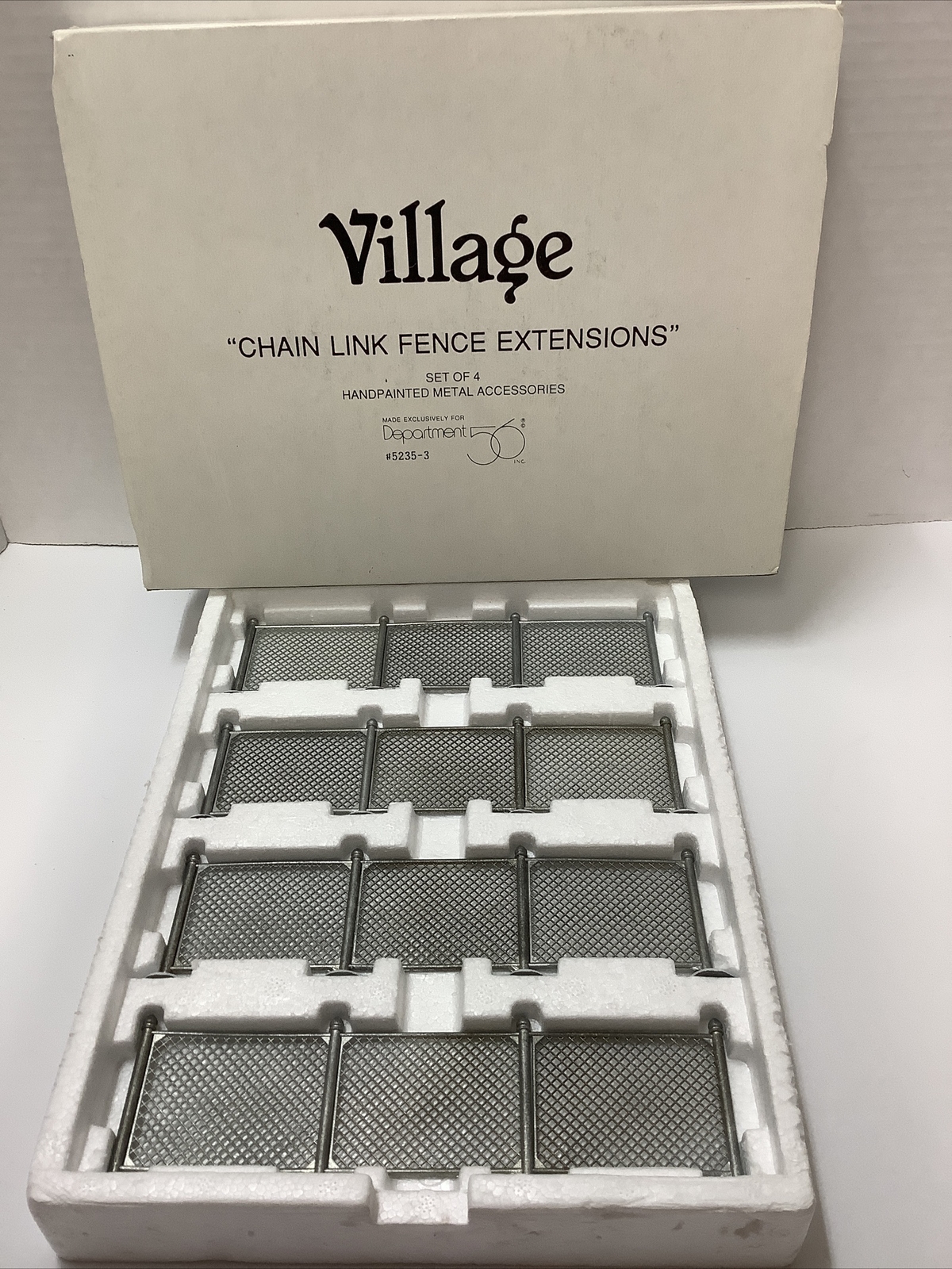 Dept. 56 Chain Link Fence Extension Set of 4 Retired 1998 Snow Village ...