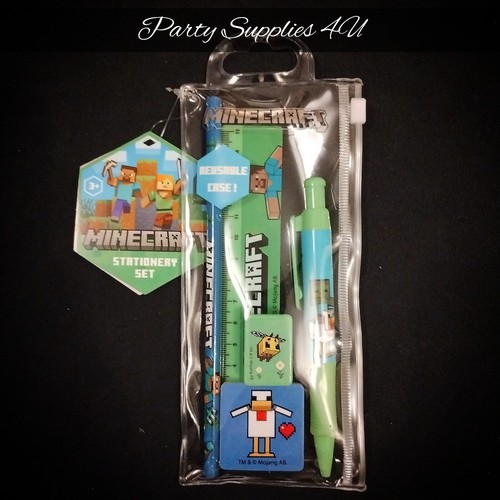 Minecraft Stationery Set/Pencil Case/Eraser/Ruler/Stocking Filler/Back ...