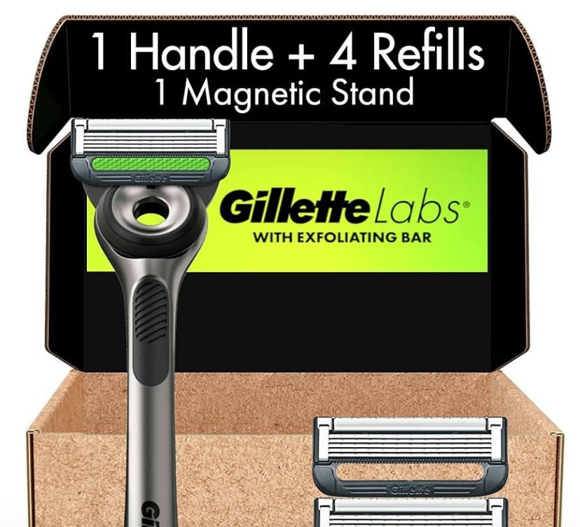 Gillette Labs Razors for Men with Exfoliating Bar, Shaving Kit for Men ...