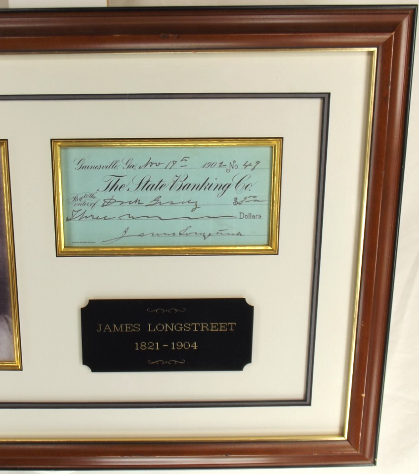 Confederate General James Longstreet Civil War Signed Autograph Check ...