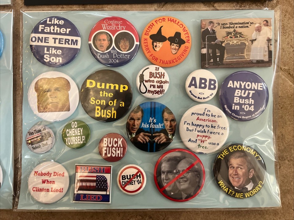(45) Anti- George W Bush / Dick Cheney Presidential Campaign Button Lot ...