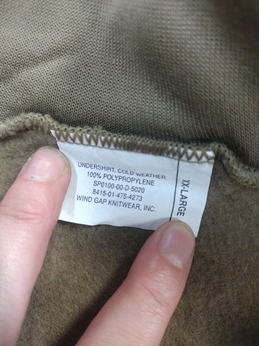 USGI US Military ECWCS Polypro Polypropylene Cold Weather SHIRT XX ...