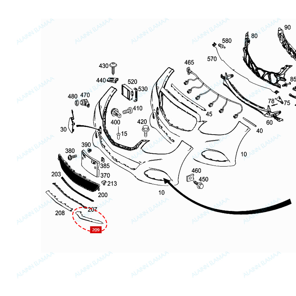 Front Bumper Cover Trim Fit For Mercedes-Benz E Class W212 2014-2015,LH ...