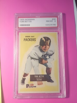 1955 Bowman FB Card # 90 Tom Bettis Green Bay Packers ROOKIE RC PSA 8 ...