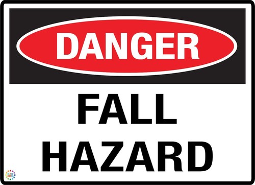 Danger Fall Hazard Warning Sign/Sticker in Multiple Sizes & Materials ...