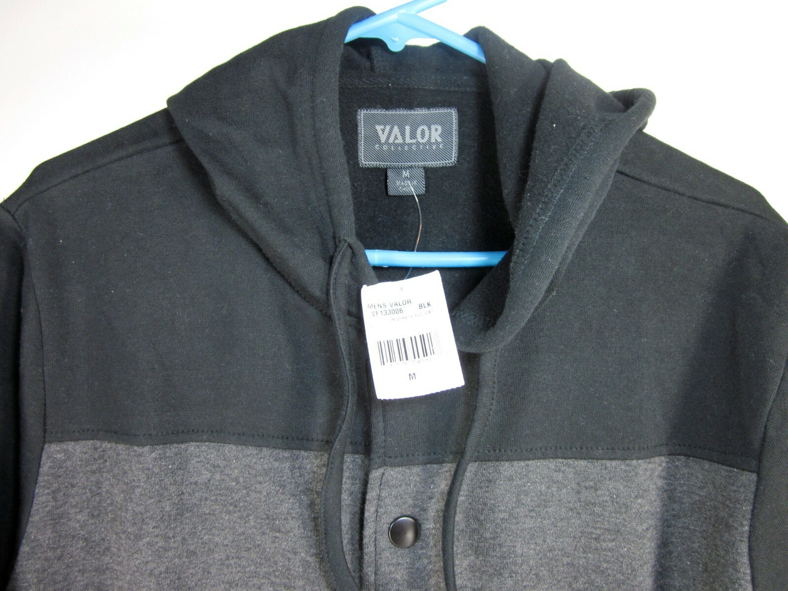 VALOR COLLECTIVE MEN'S UNIVERSITY FLEECE JACKET, BLACK/GREY,US Size XL ...