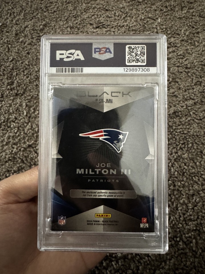 2024 Joe Milton Panini Black NFL Shield Rookie Card 1/1 PSA Graded ...