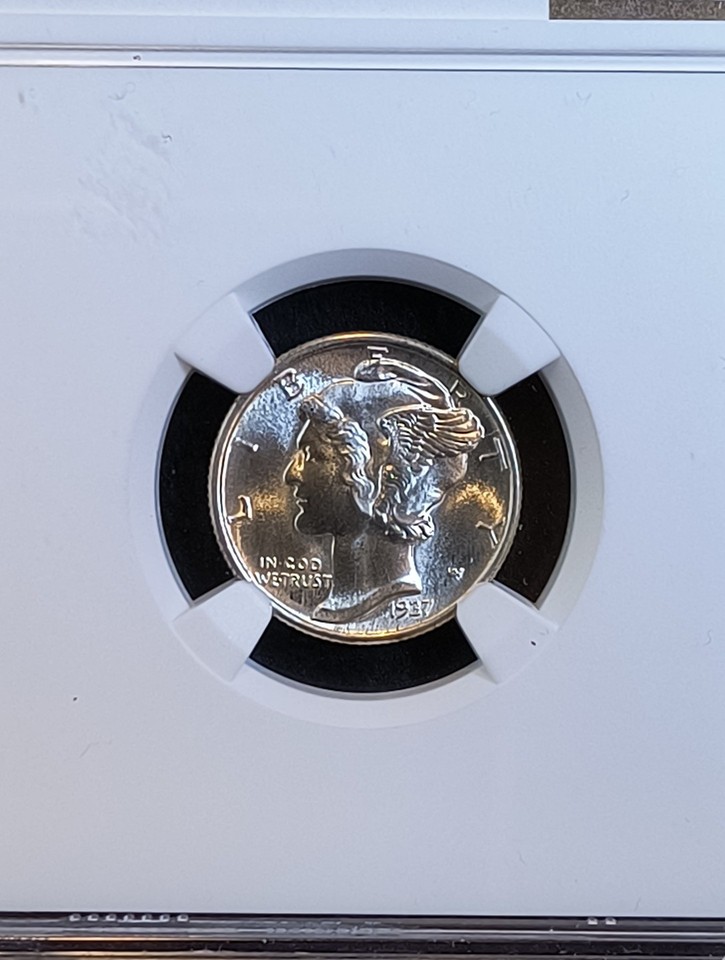 1937 Mercury Silver Dime 10c NGC MS66 FB Full Bands Chipped Slab | eBay
