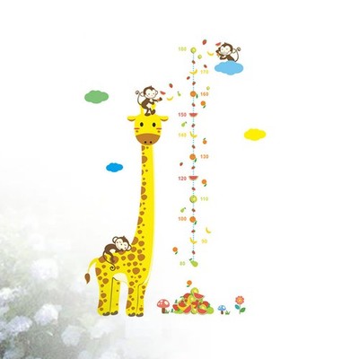 Giraffe Height Measure Wall Stickers Home Decor Chart Ruler Decoration ...