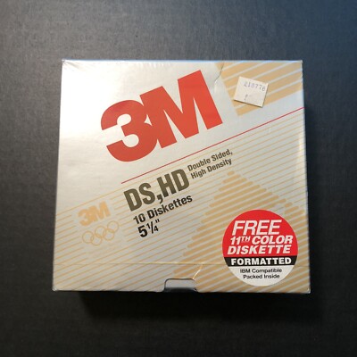 NEW 3M High Density DS HD Diskettes 11 Ct. Formatted IBM AT Compatible ...