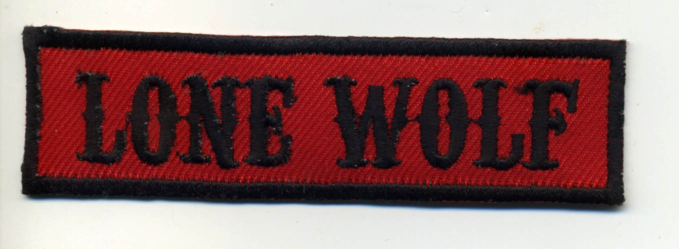 Lone Wolf patch badge car club motorcycle biker MC vest jacket red ...