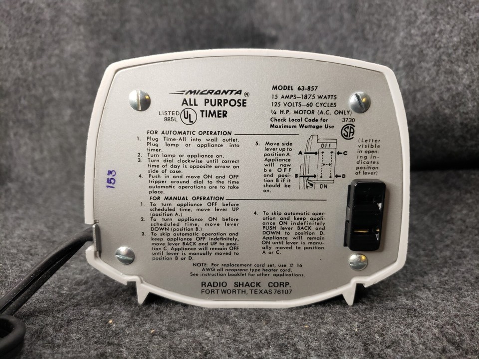 VINTAGE MICRONTA ALL PURPOSE TIMER 63-857 New in Box w/instructions ...