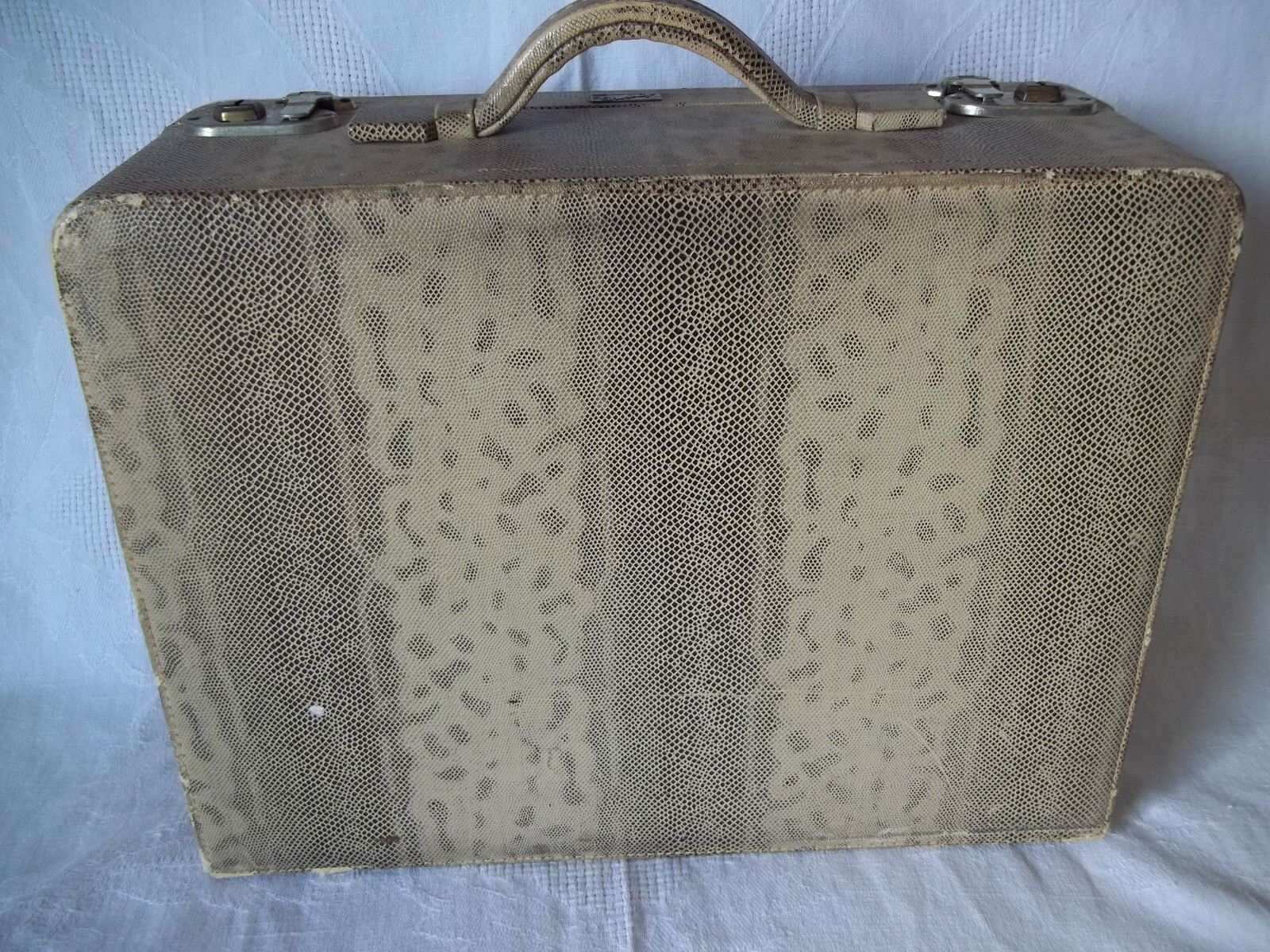 Vintage Shortrip Snake Skin Look Travel Case Carry On Luggage Vanity ...