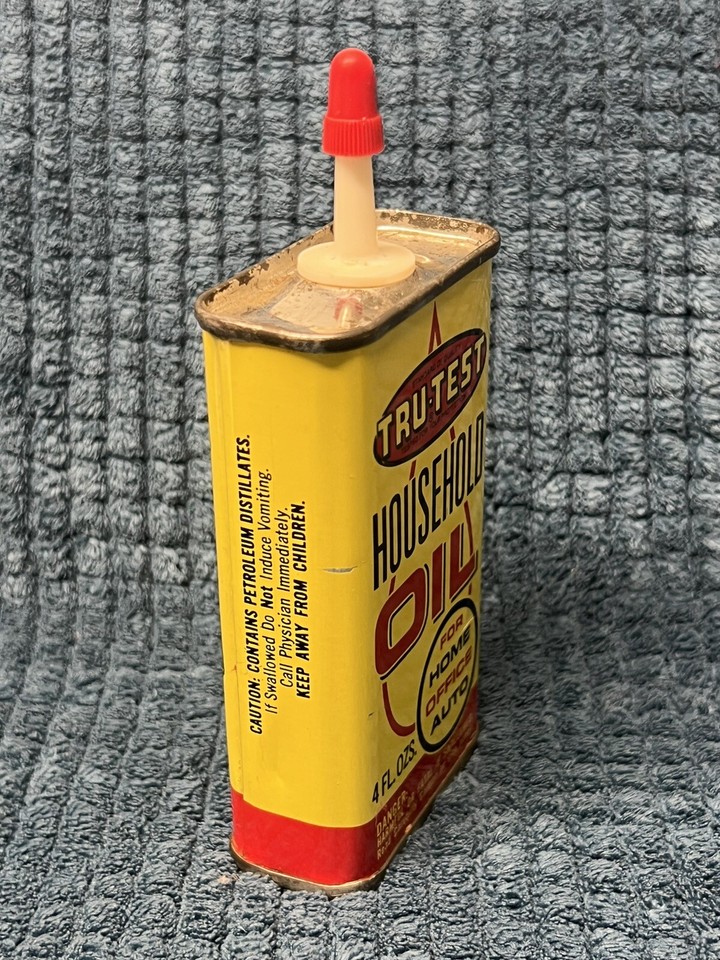Vintage 1950s True VALUE Hardware TRU-TEST Household Oil Tin Litho Can ...
