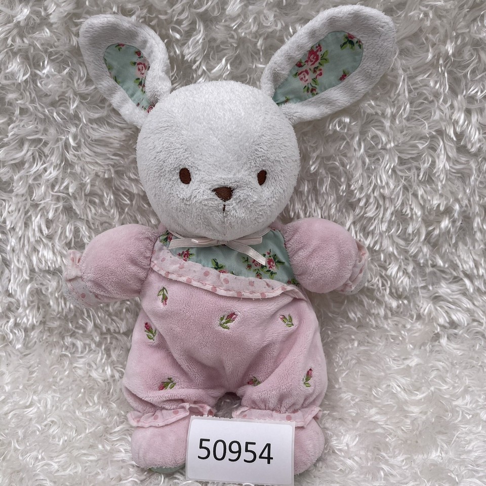 Carters Bunny Rabbit Shabby Roses Pink Plush Rattle Soft Toy 9" RARE | eBay