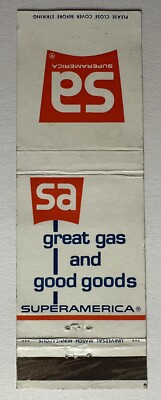 Vintage Matchbook Cover/ Superamerica Gas / SA / Minneapolis / Gas ...