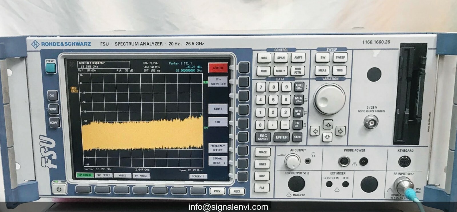 Rohde & Schwarz FSU26, phase noise/noise fig/K40/K30 26.5GHz Spectrum ...