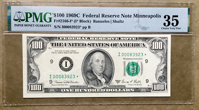 1969C $100 FRN Minneapolis STAR Fr. 2166-I* RARE - PMG 35 CVF Ser# I ...