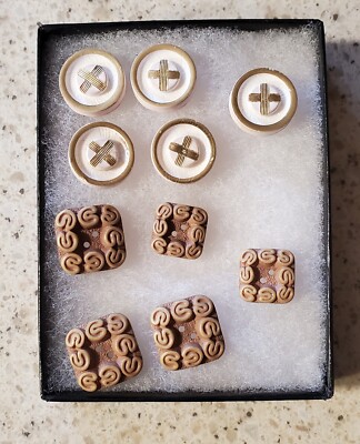 Vintage Buttons 2 LOTS OF 5 ORIGINAL PLASTIC STYLISH BUTTONS (D12-#8 ...