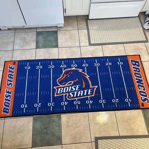 Boise State Broncos Football Field Rug Carpet Mat 70" X 28" Runner Man ...