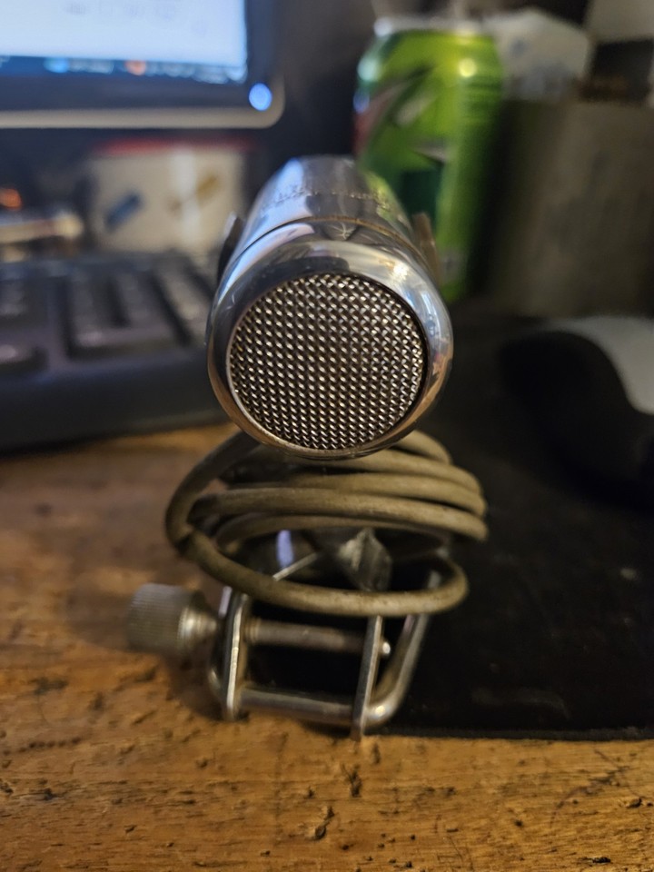 VINTAGE USED 1950'S ELECTRO-VOICE 924 CRYSTAL BULLET MIC W/ STAND HARP ...