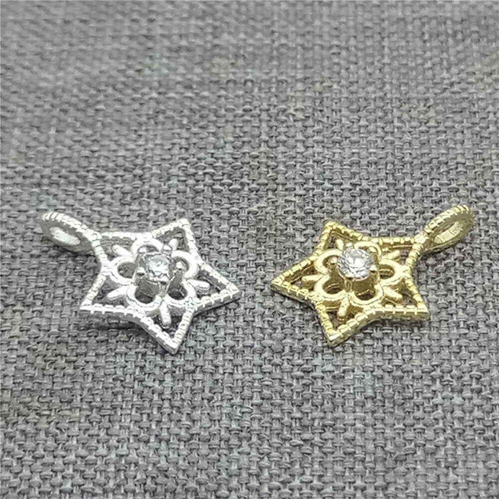 5pcs of 925 Sterling Silver Small Filigree Star Charms for Necklace ...